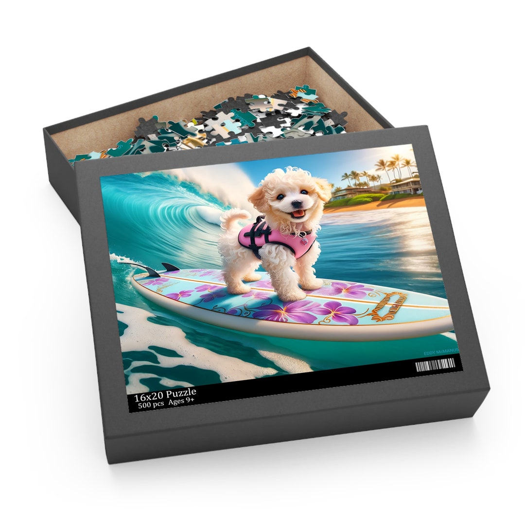 Surf Pups! Poodle Puppy Puzzle #9 - Etsy