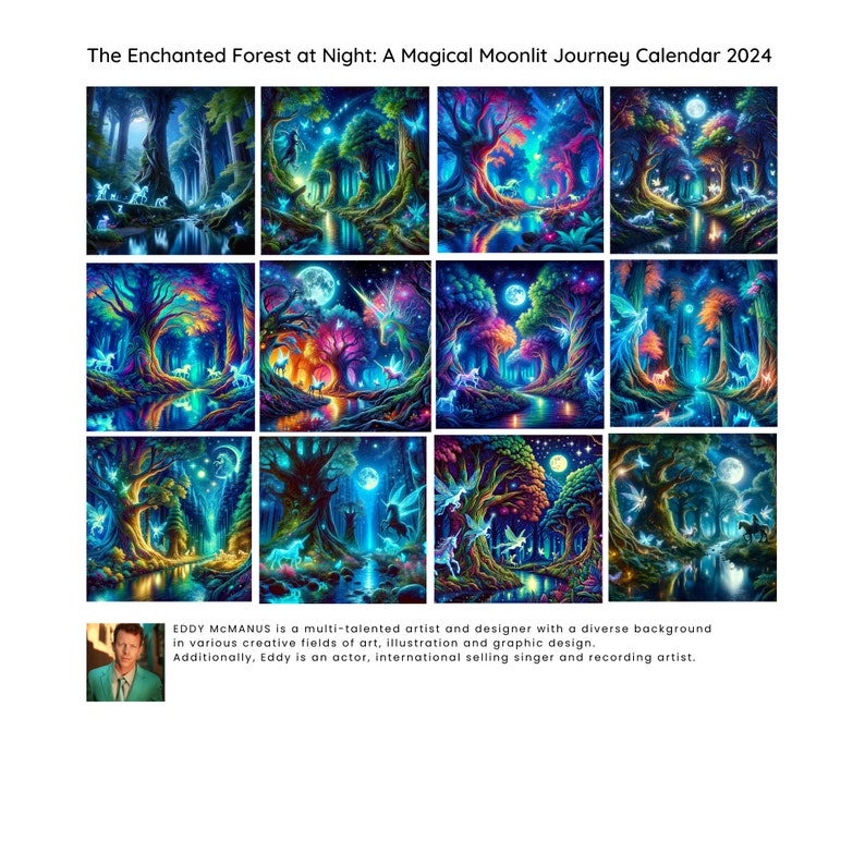 Enchanted Forest at Night: A Magical Moonlit Journey Calendar 2024 - Etsy