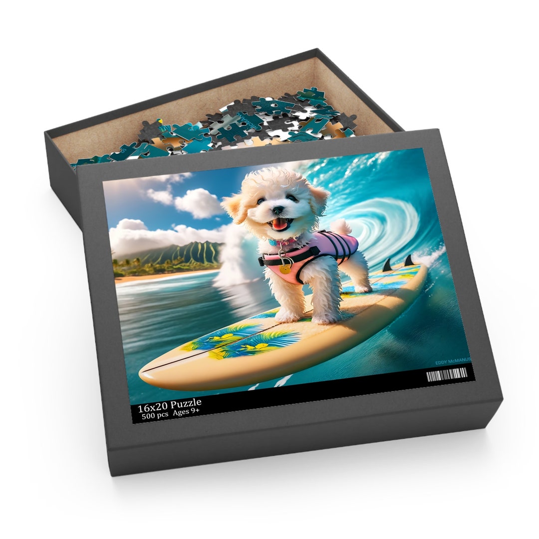 Surf Pups! Poodle Puppy Puzzle #6 - Etsy