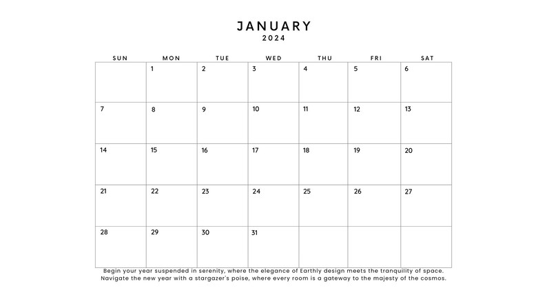 Space Station Style: Orbit in Elegance Calendar 2024 - Etsy
