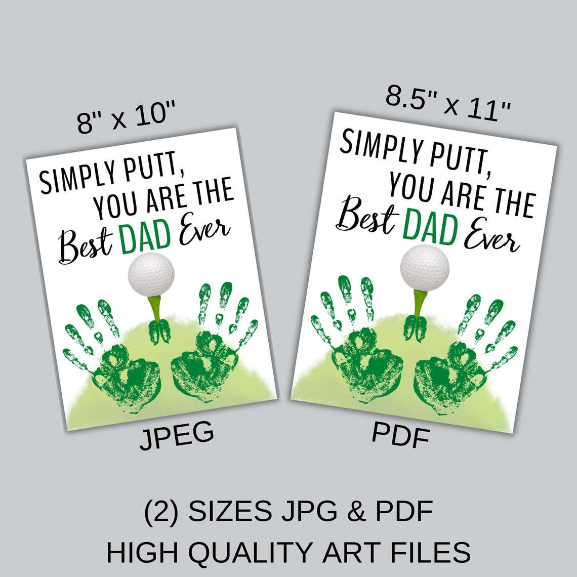 Golf Handprint Art Craft Printable, Gift for Dad, Fathers Day ...