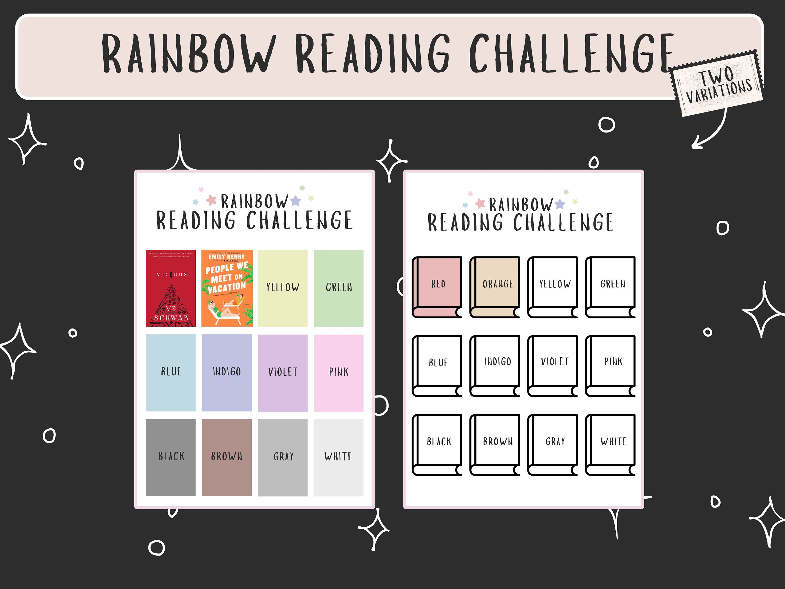 Digital, Printable Book / Reading Challenges Set | 100 Book, A to Z ...