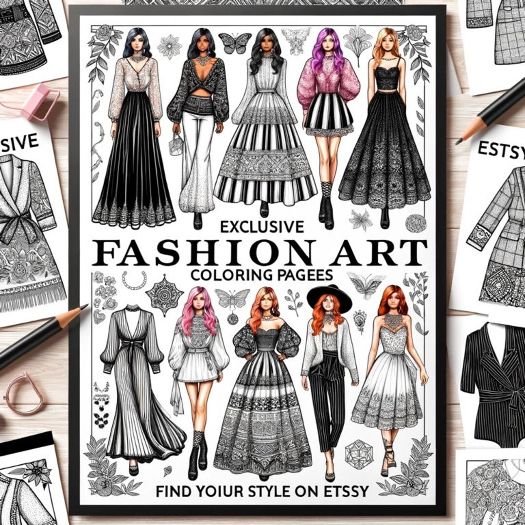 Fashion Coloring Book for Adults Exclusive and Elegant Designs ...