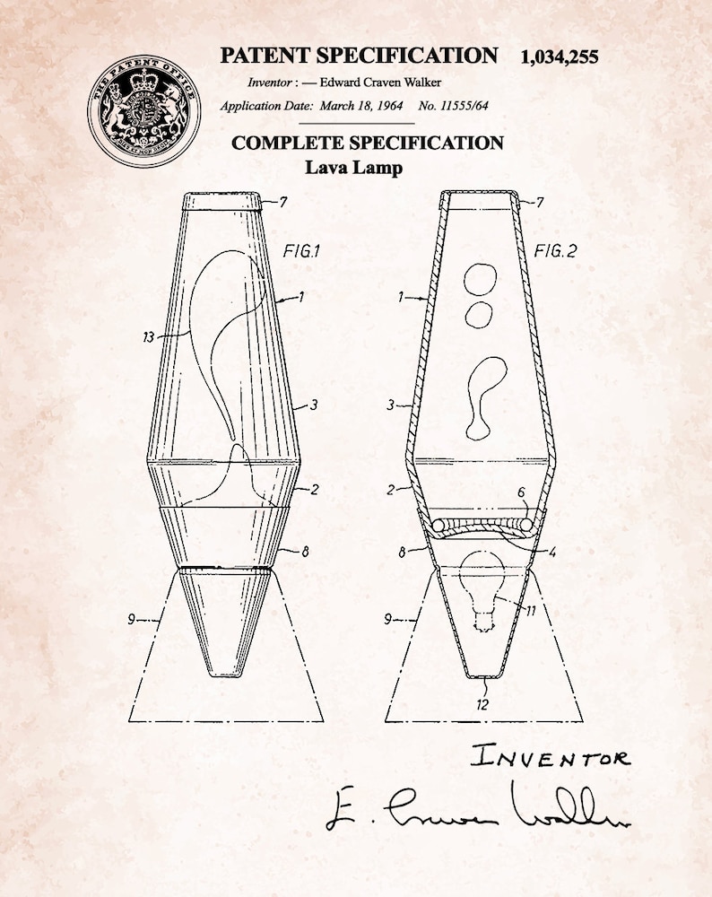 Lava Lamp Patent Poster - Etsy