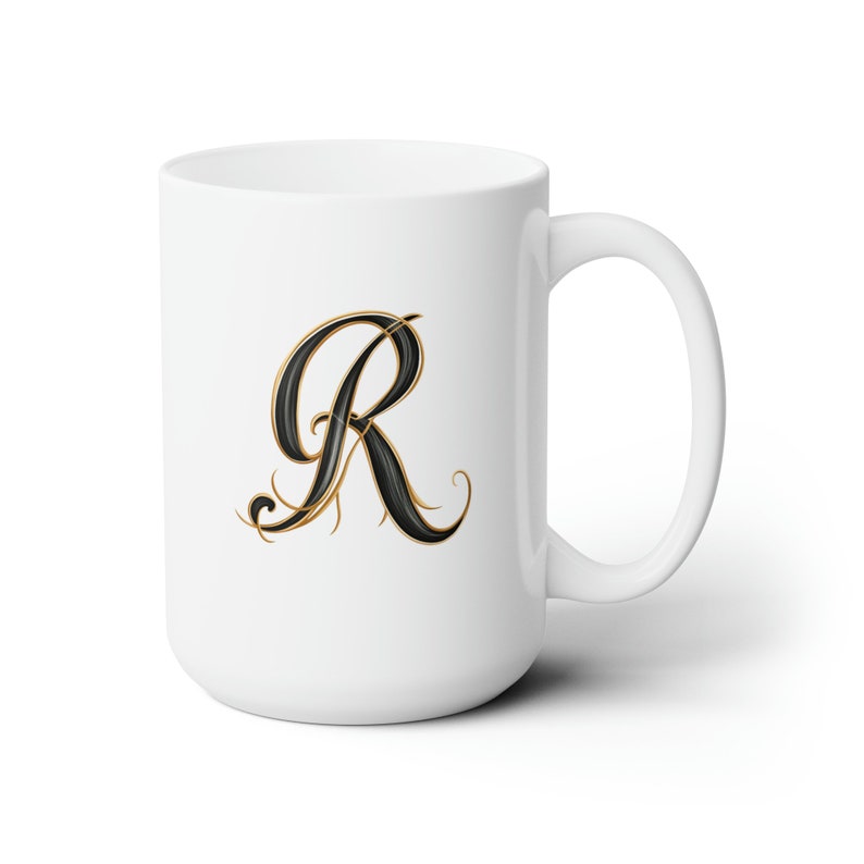 2D Letter R Monogram Mug Custom White Coffee Mug Customized Mug Unique ...