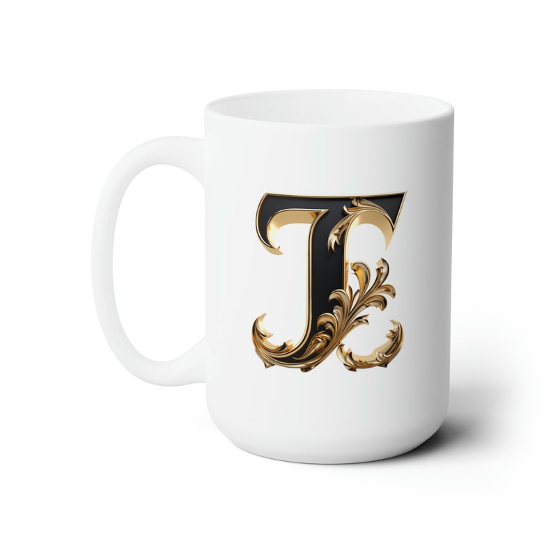 3D Letter T Monogram Mug Custom White Coffee Mug Customized Mug Unique ...