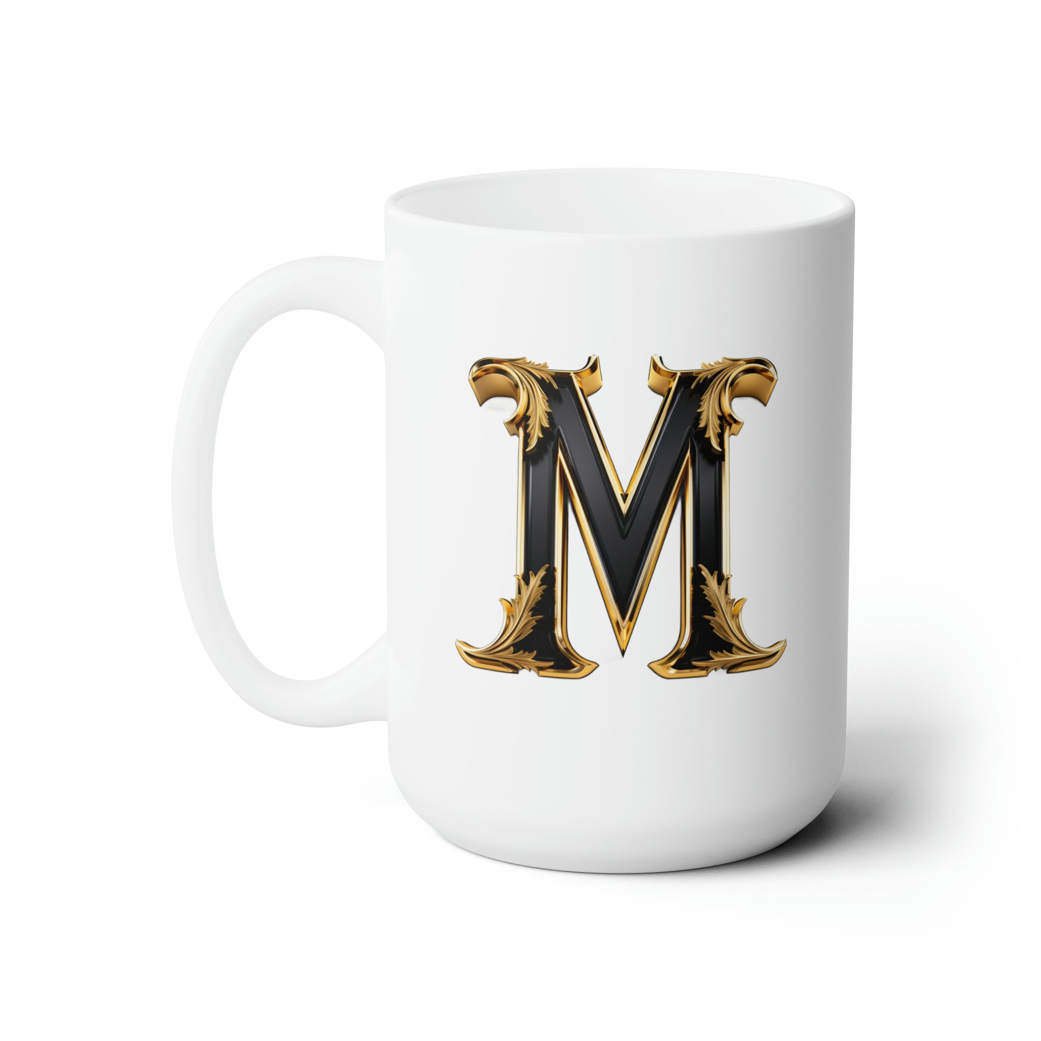 3D Letter M Monogram Mug Custom White Coffee Mug Customized Mug Unique ...