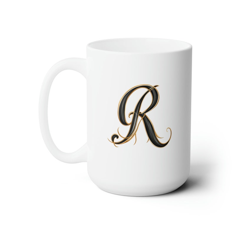 2D Letter R Monogram Mug Custom White Coffee Mug Customized Mug Unique ...