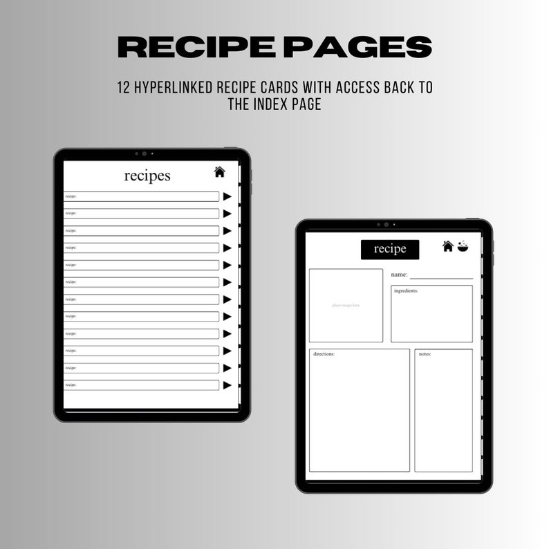 Digital Meal Planner Undated Customizable Grocery List & Kitchen ...