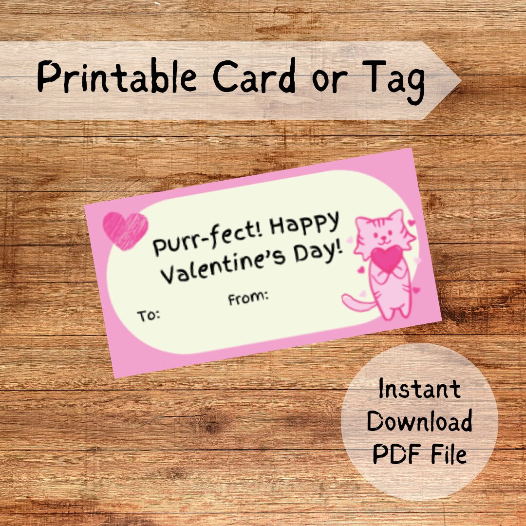 Printable Valentine Treat Tag | Editable in Canva - Etsy