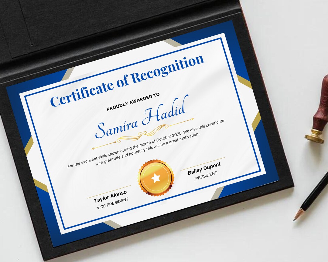 Modernized Certificate of Recognition to Showcase Your Achievements and ...