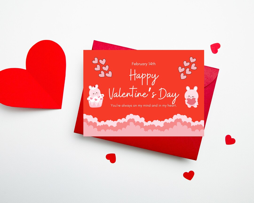 Happy Valentine's Day Card, Cute Love Card for Wife, Cute Love Card for Husband, Romantic ...
