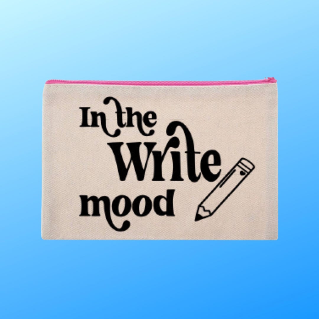 Funny Writing Sayings Zipper Pouch – Cotton Canvas Pencil Case - Etsy
