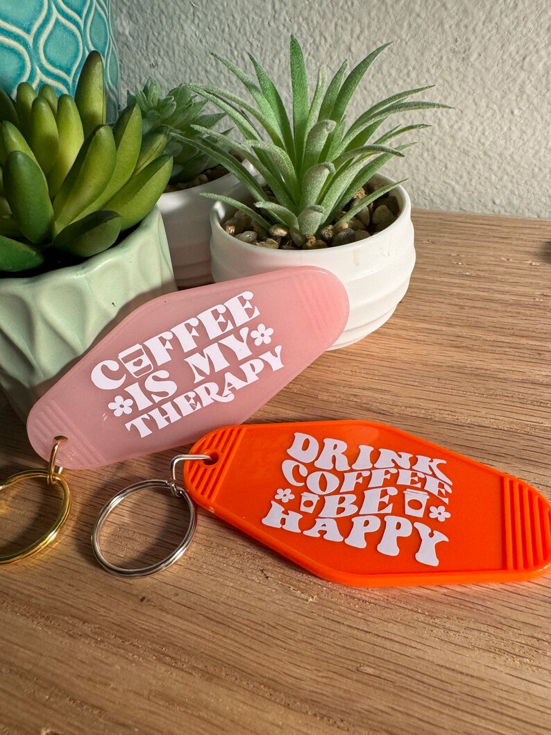 Coffee Retro Motel Keychain - Etsy