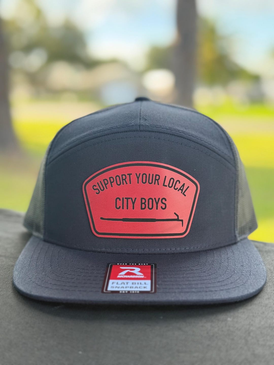 Fire Department Hat | Custom Leather Patch, Firefighter Gift, Station ...