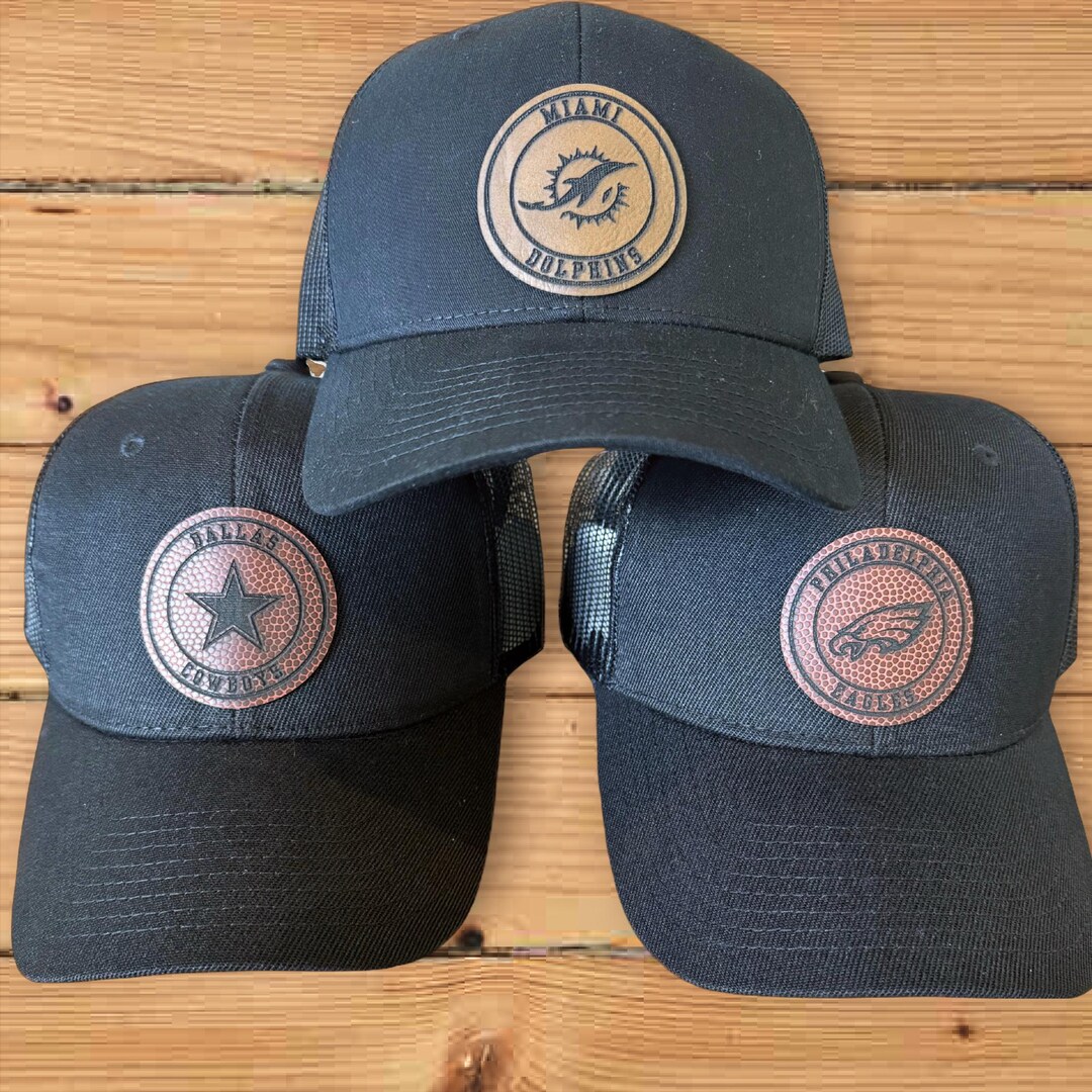 Football Leather Patch Snapback Hat | Team Fan Apparel | Adjustable ...