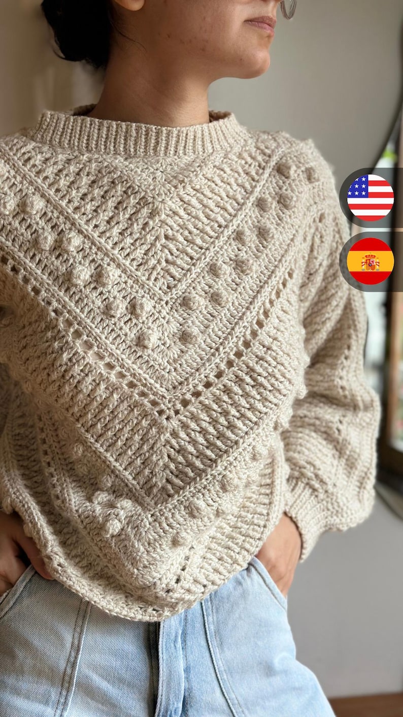 Sweater Nieve – Advanced Crochet Course (PDF + Videos) - Etsy