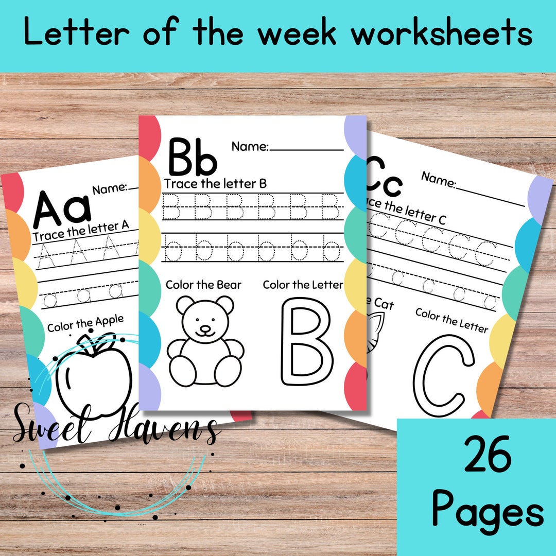 Letters A-Z Worksheets Phonics Worksheet Writing Activity Pre-school ...