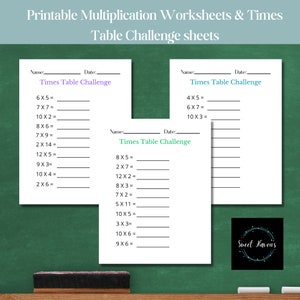 PRINTABLE Multiplication Pages, Times Table Challenge Pages, Math ...