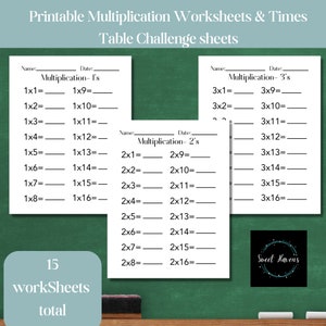 PRINTABLE Multiplication Pages, Times Table Challenge Pages, Math ...
