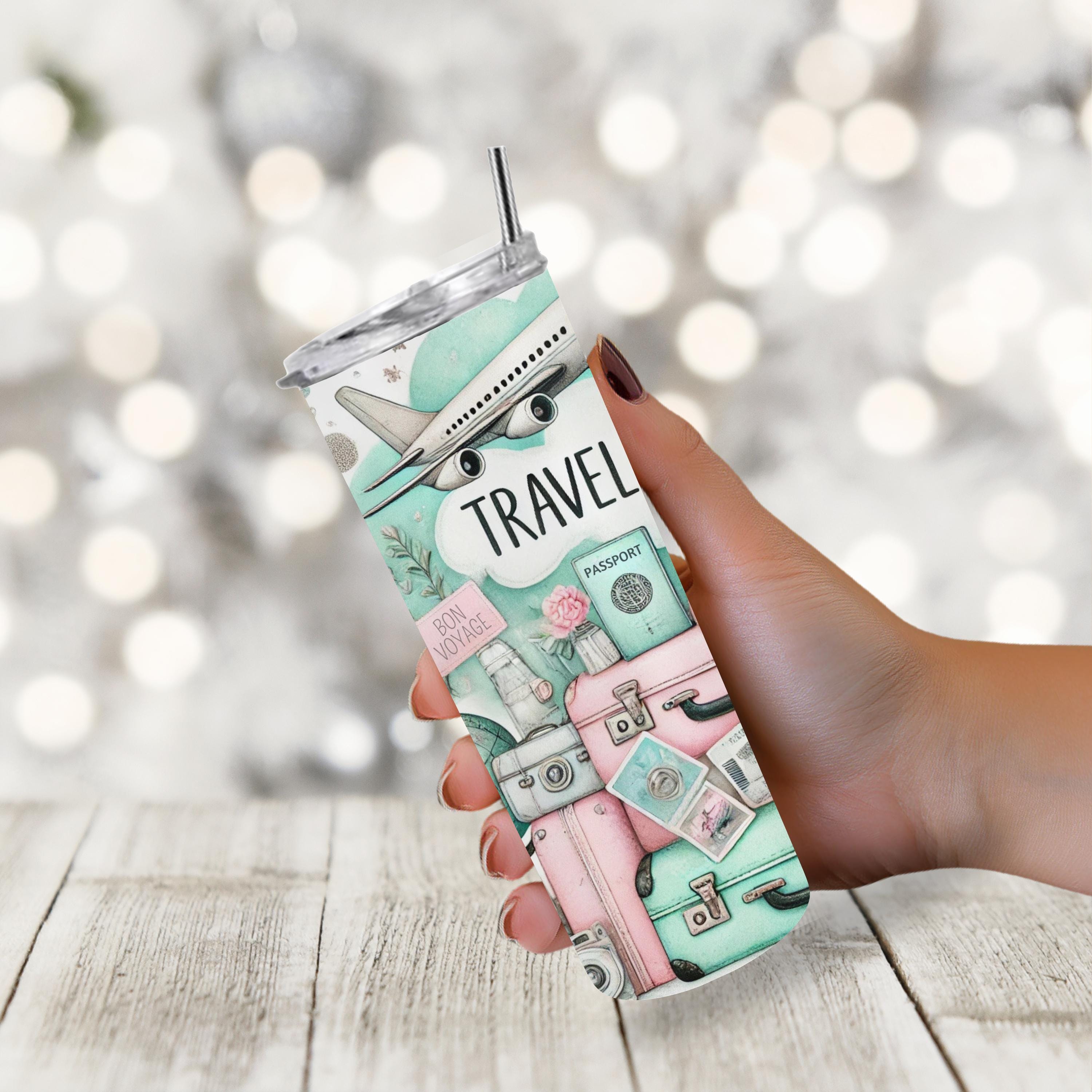 Travel Agent 20oz Tumbler Wrap PNG, World Traveller Tumbler Design ...