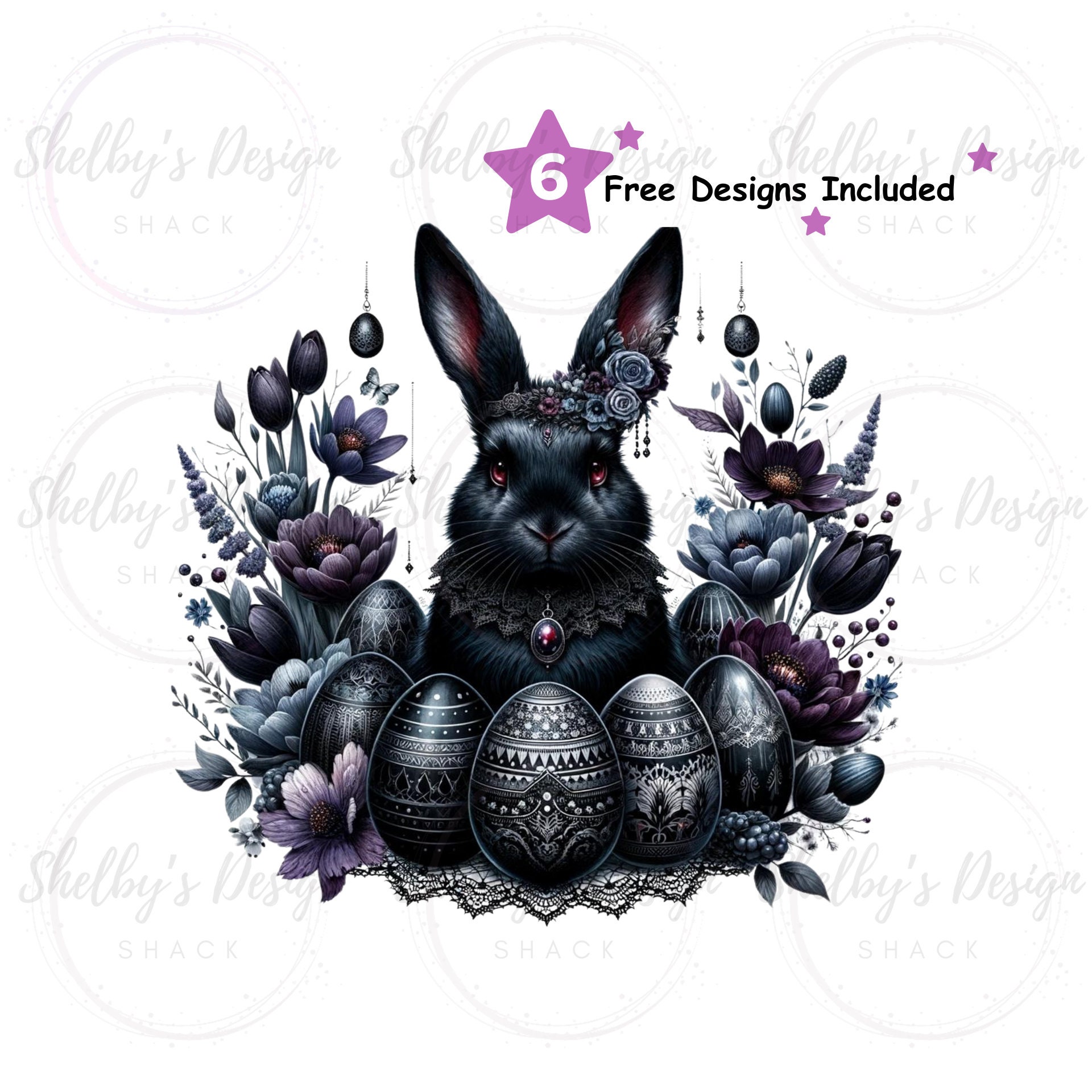 Gothic Easter Bunny PNG Sublimation, DTG and Print Design, Gothic ...