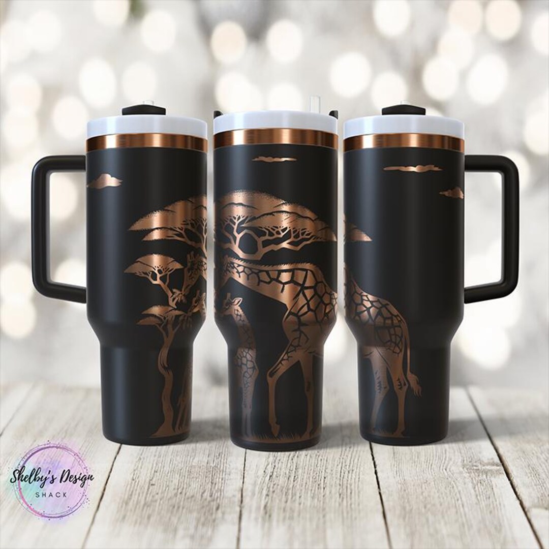 Giraffe 40oz Tumbler Laser Engrave SVG & PNG File, Wildlife Wrap for ...
