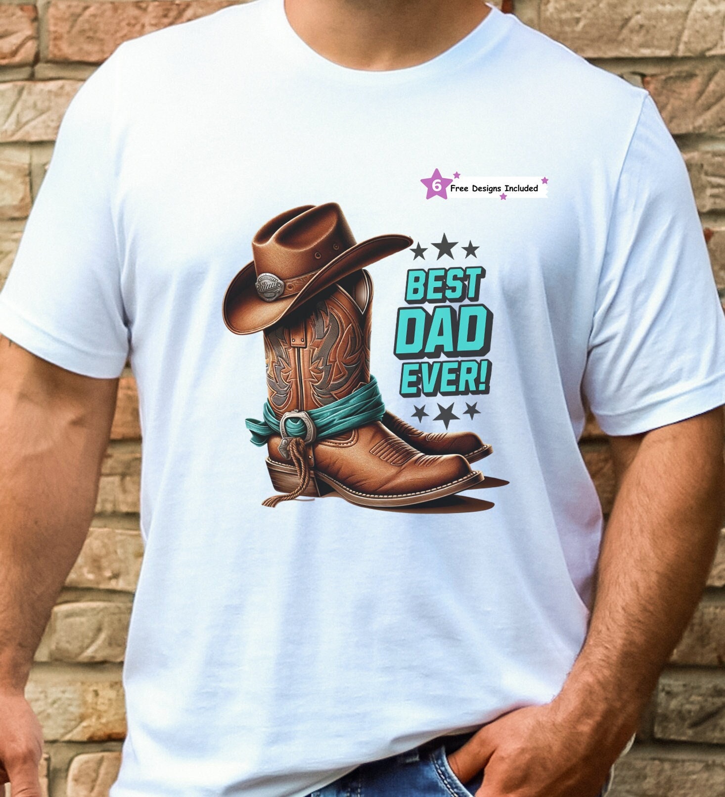 Cowboy Dads, Best Dad Ever PNG Sublimation, DTG and Print Design in ...