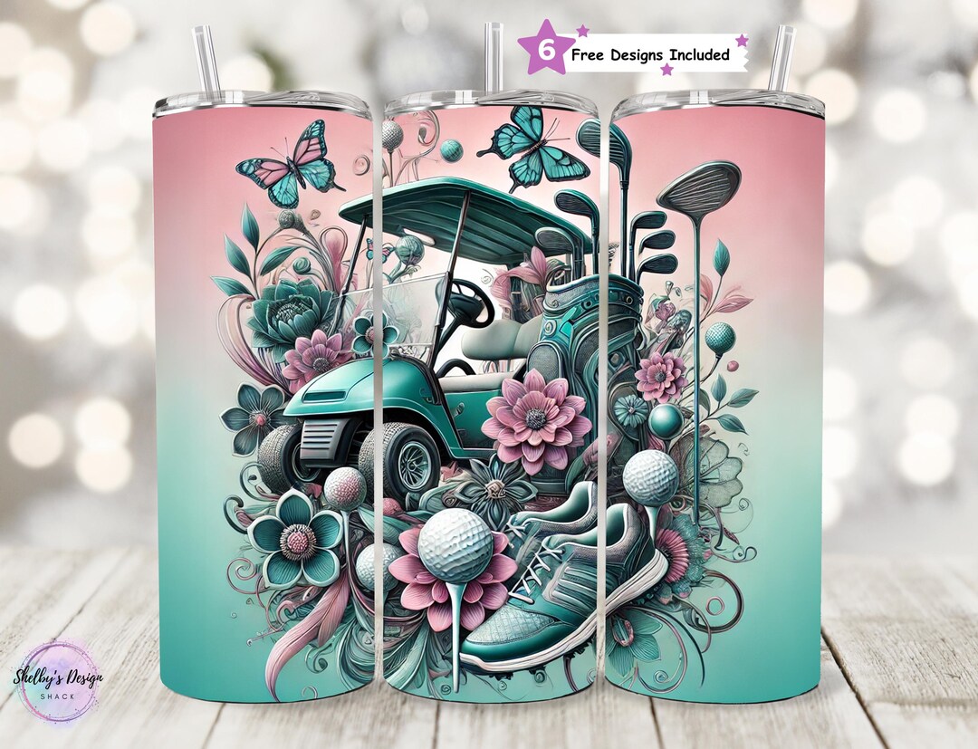 Golf Tumbler 20 Oz Skinny Tumbler Wrap, Girl Sports Sublimation Tumbler ...