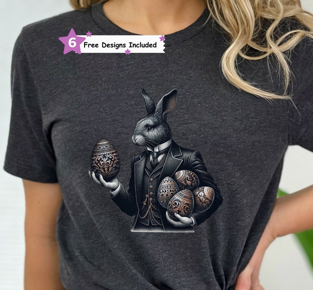 Vintage Gothic Easter Bunny PNG Sublimation, DTG and Print Design ...