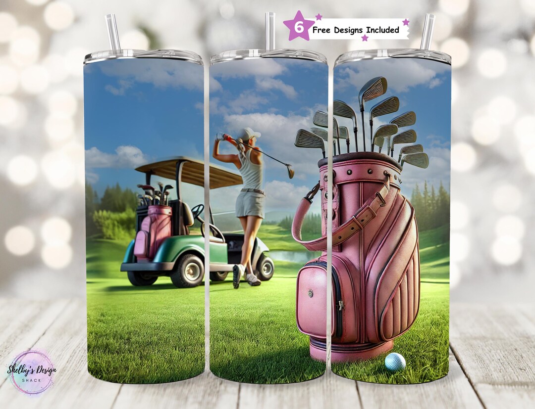 Golfing Girls 20 Oz Skinny Tumbler Wrap, Girl Sports Sublimation ...