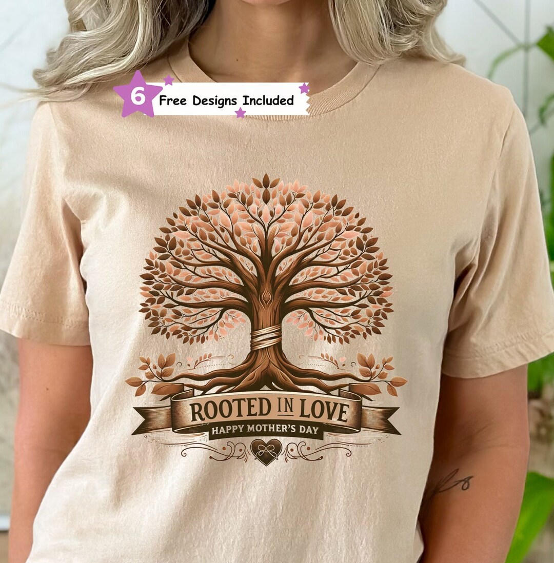 Mothers Day Family Tree PNG Sublimation, DTG and Print Design, Rooted ...