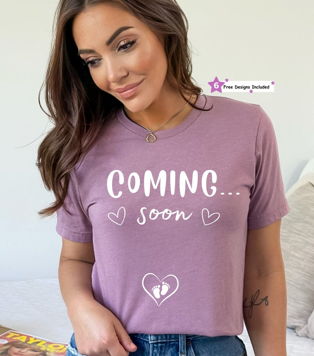 Cute Coming Soon.. Baby Announcement PNG Sublimation, DTG and Print ...
