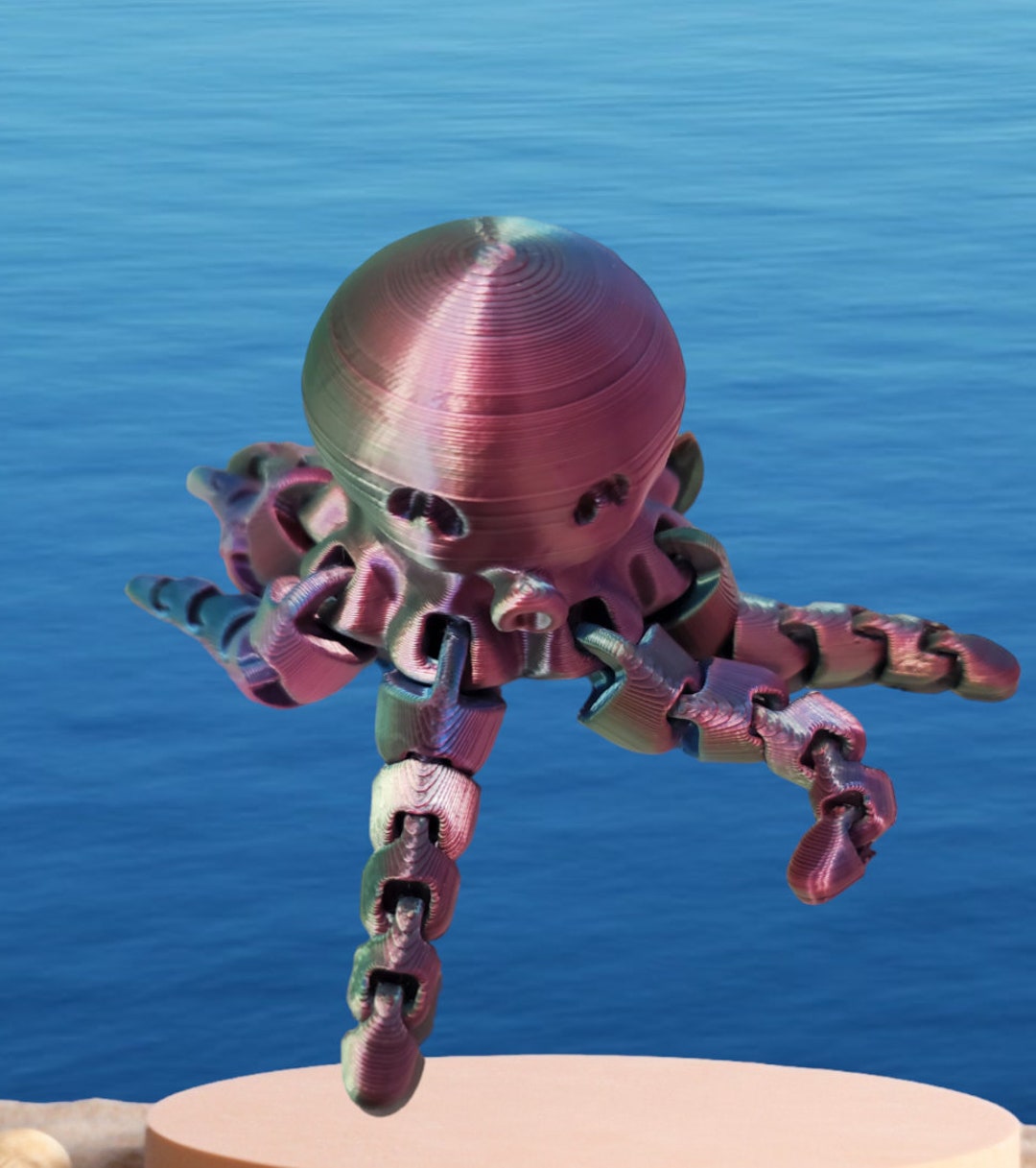 3D Printed Rainbow Articulate Octopus - Etsy