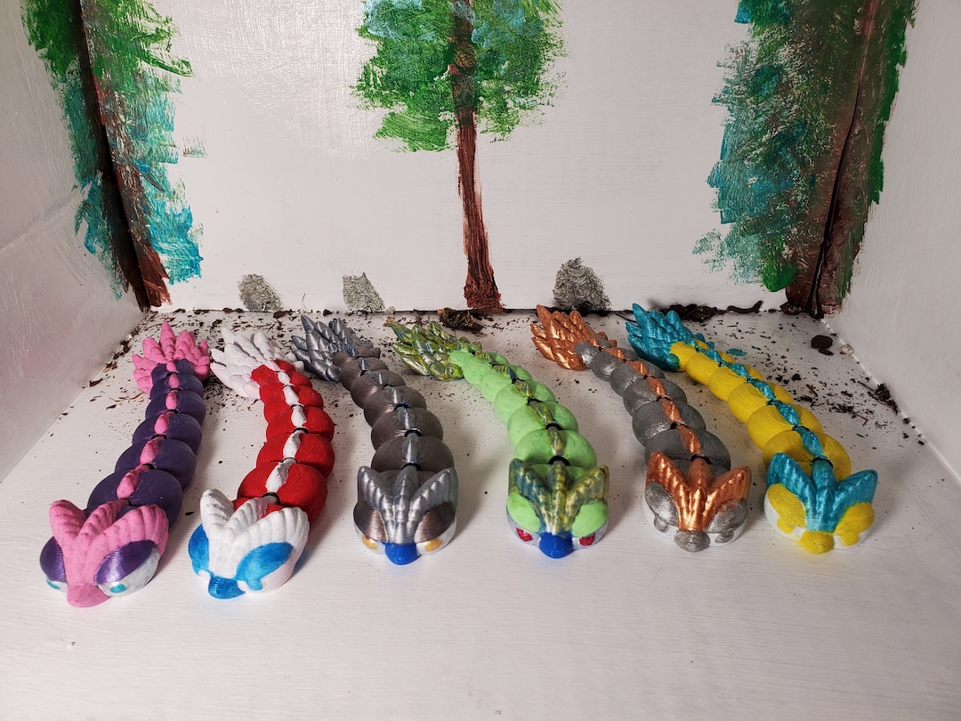 3D Printed Articulate Slinky Dragon - Etsy