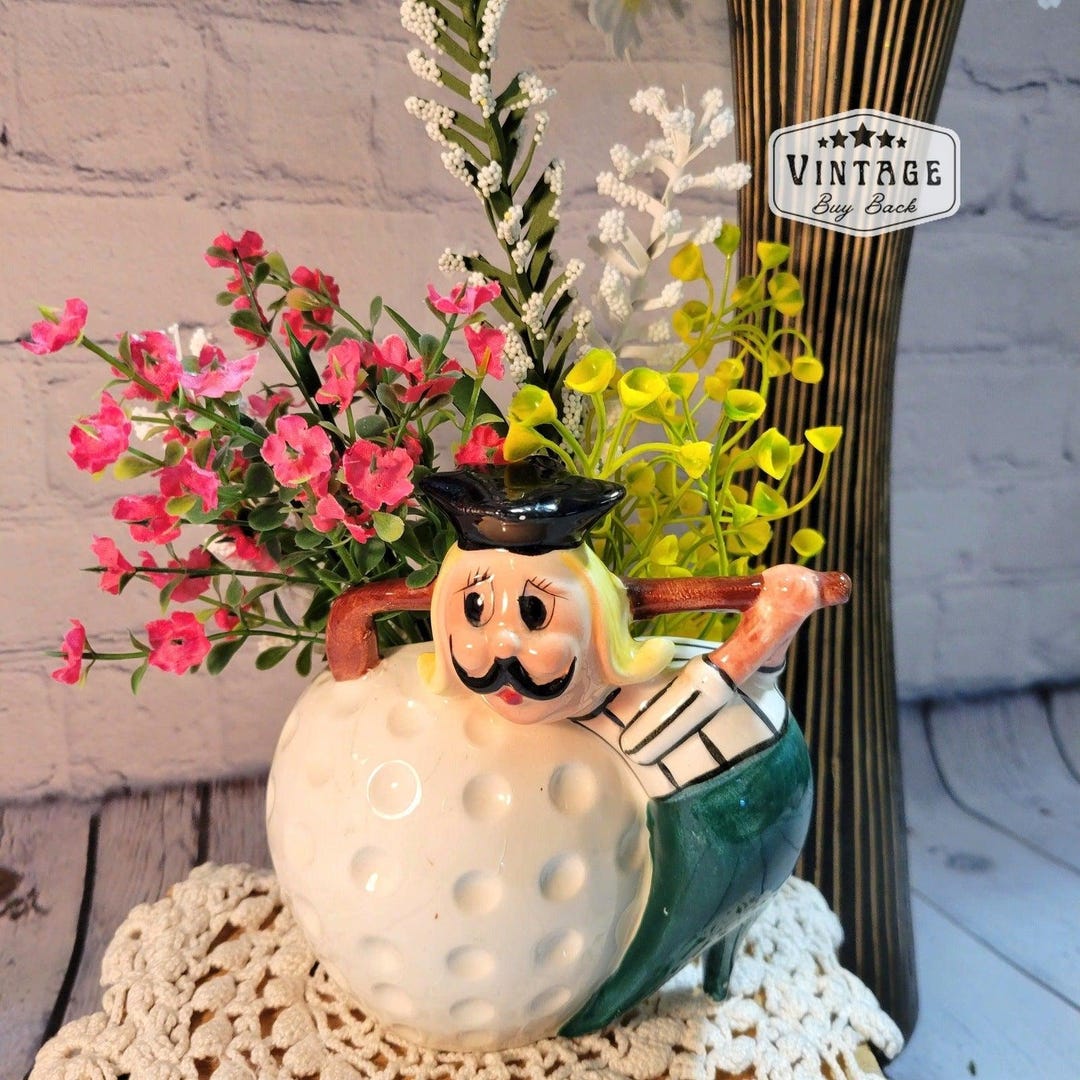 Vintage 1940's Golf Planter / Wall Pocket - Etsy