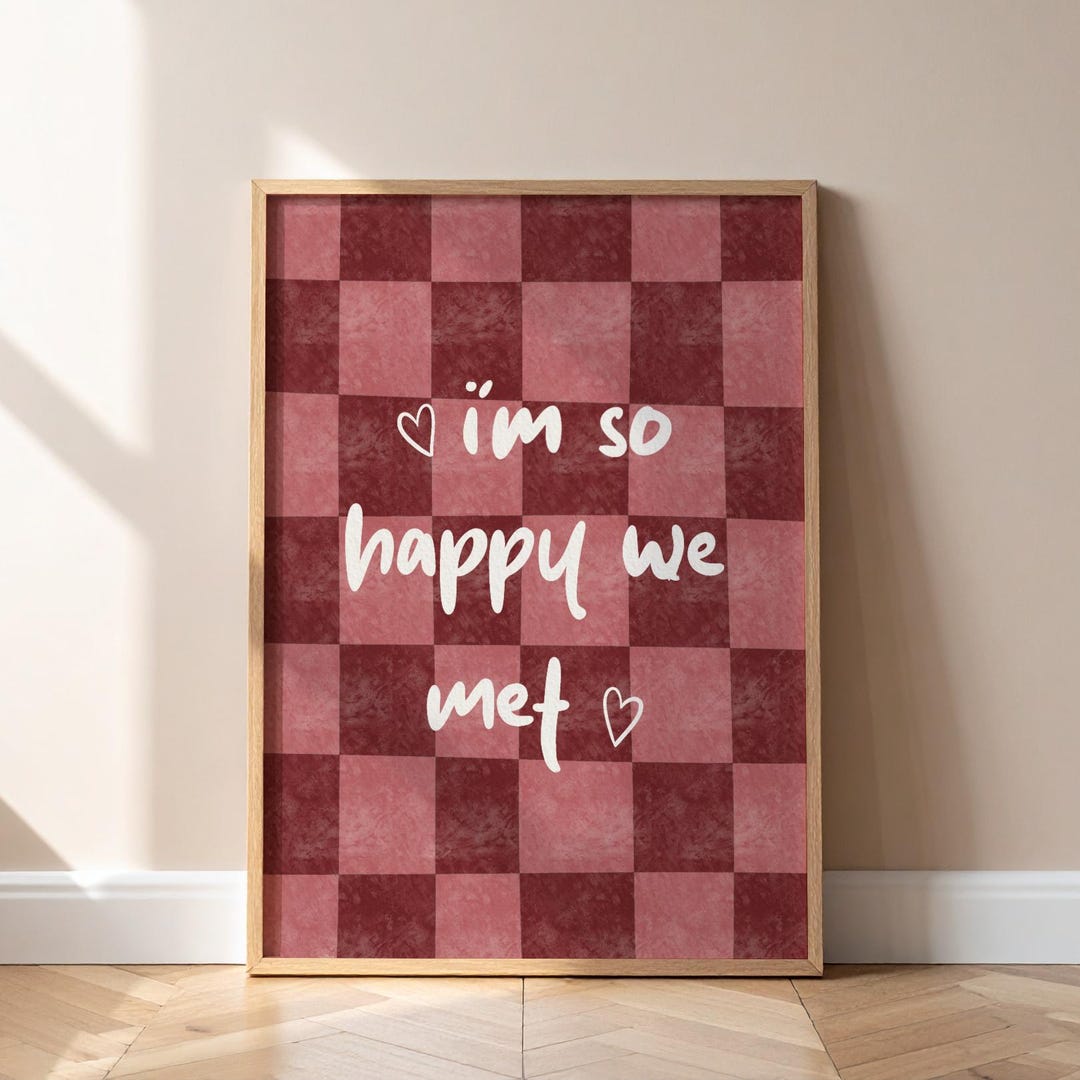 I'm so Happy We Met | Hand-drawn Couple/friend Art Print - Etsy