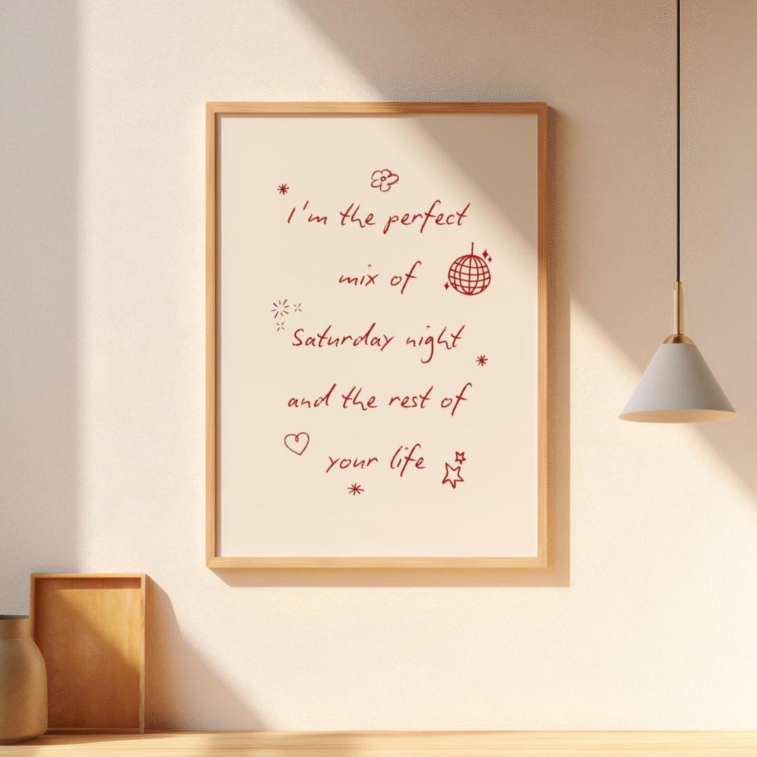 Olivia Dean Lyrics Art Print - Red Handwritten Quote (digital Download ...