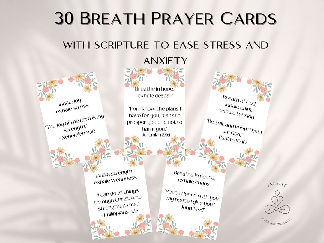 Anxiety Breath Prayer Cards Printable|breath Prayer Digital Cards ...