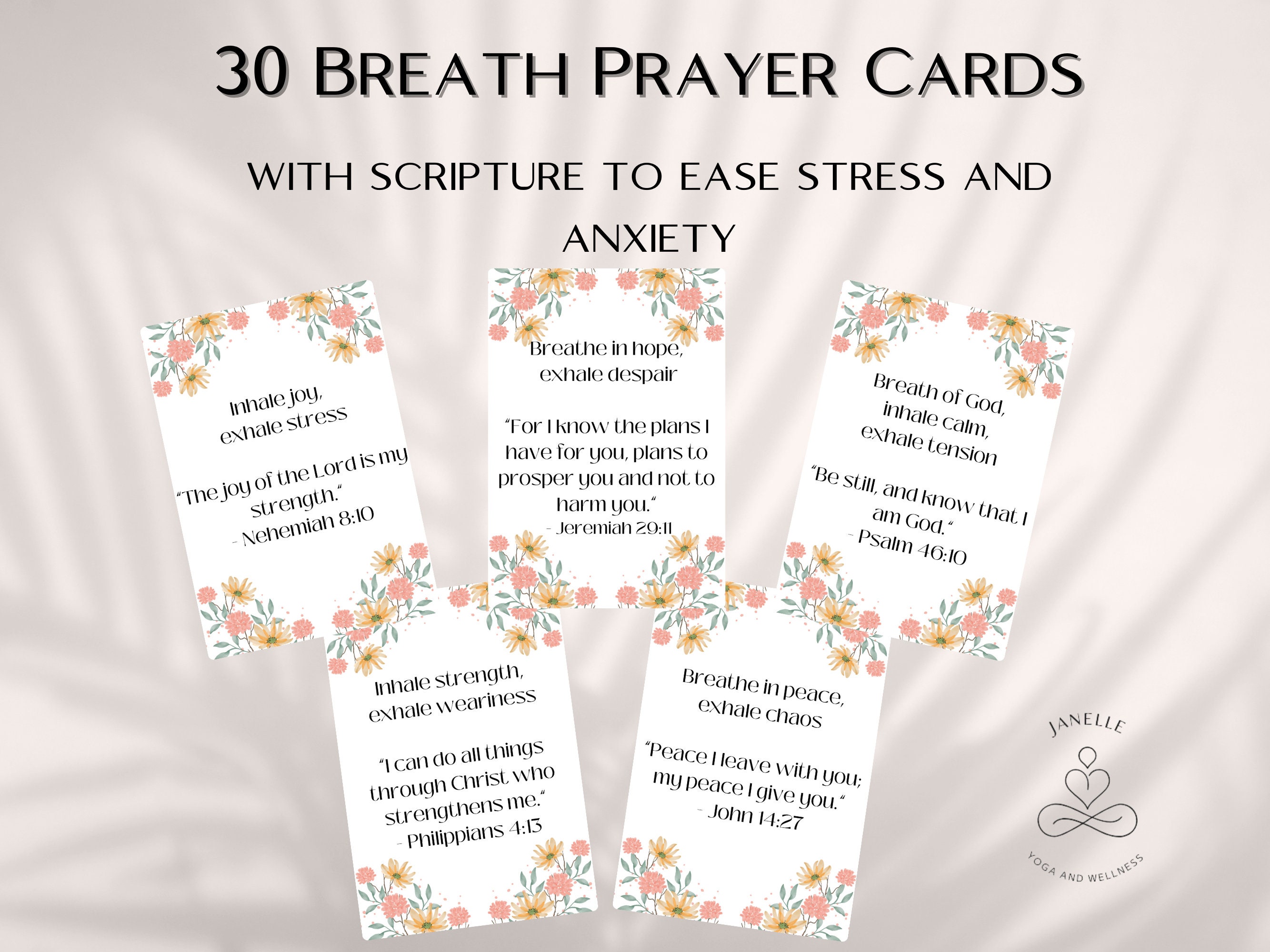 Breath Prayer Cards Printable|breath Prayer Digital Cards| Scripture ...