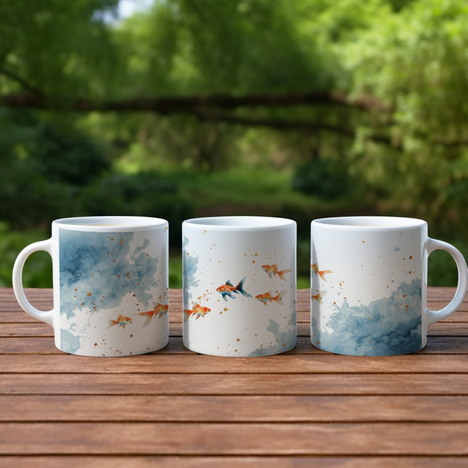 Goldfish Coffee Mug Goldfish Tea Cup Watercolor Goldfish Mug Mug for ...