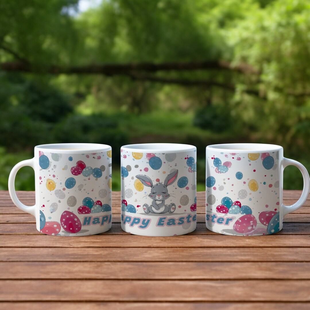 Easter Bunny Coffee Mug Happy Easter Gift Mug Easter Cup Easter Rabbit ...