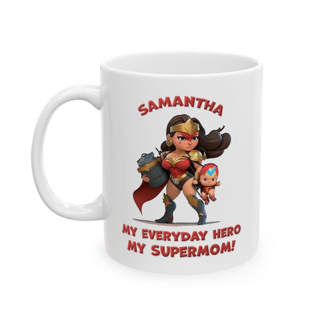 Custom Supermom Mug for Mom Cartoon Gift for Mom Superhero Mom Mug for ...
