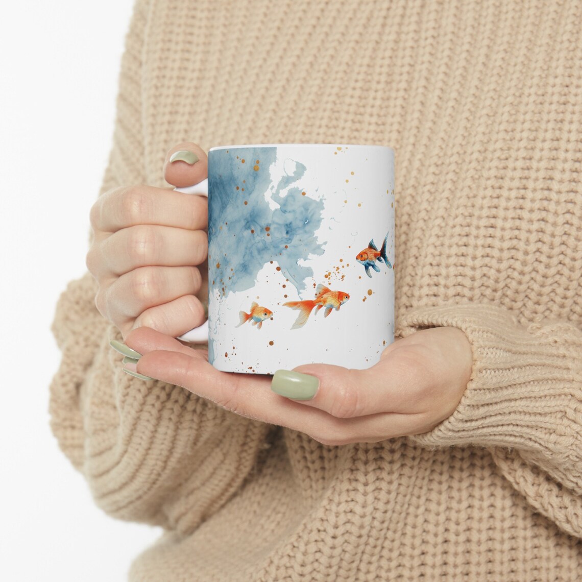 Goldfish Coffee Mug Goldfish Tea Cup Watercolor Goldfish Mug Mug for ...