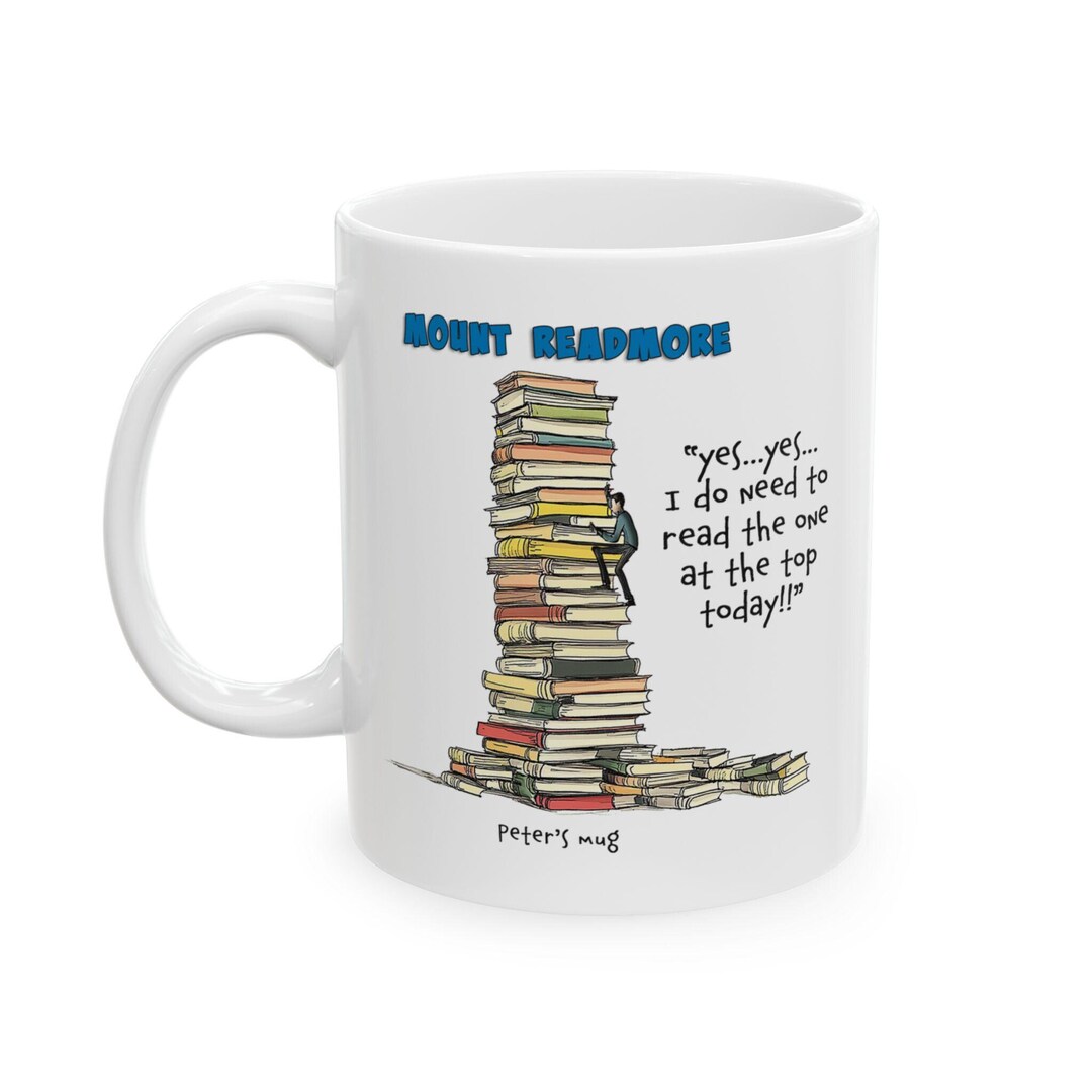 Custom Book Stack Mug Gift for Book Lover Mug With Books Mug for Reader ...