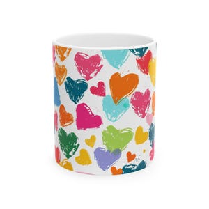 Heart Mug Ceramic Mini Heart Mug for Valentines Mug Gift Love You Mug ...