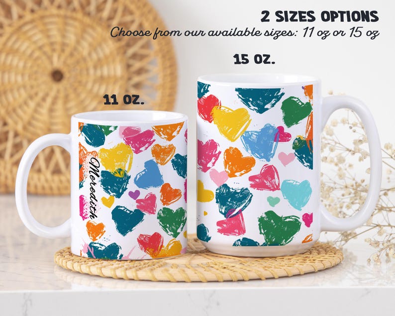 Heart Mug Ceramic Mini Heart Mug for Valentines Mug Gift Love You Mug ...
