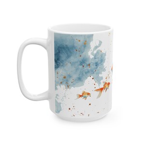 Goldfish Coffee Mug Goldfish Tea Cup Watercolor Goldfish Mug Mug for ...