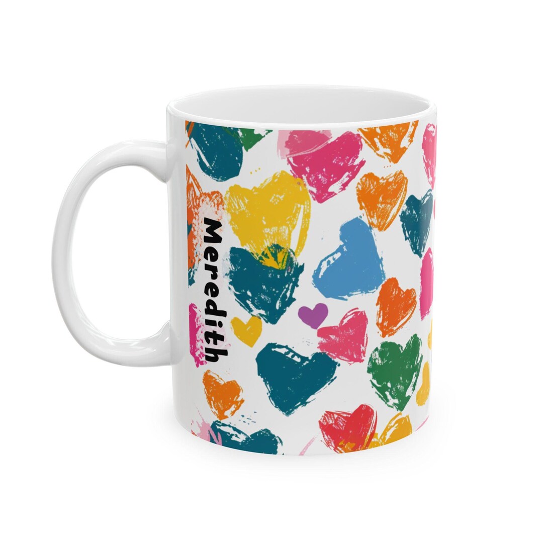 Heart Mug Ceramic Mini Heart Mug for Valentines Mug Gift Love You Mug ...