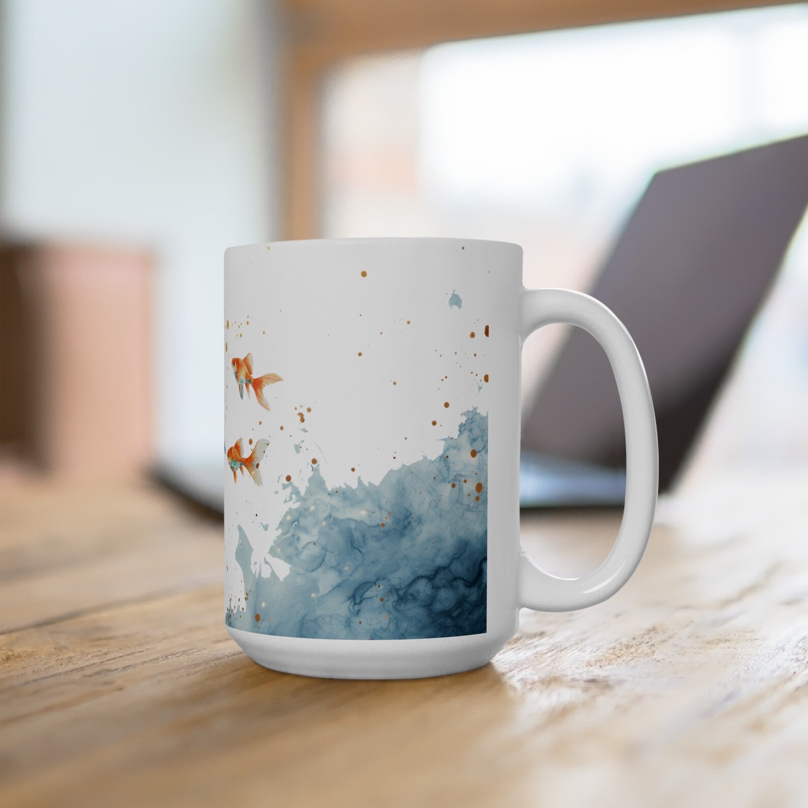 Goldfish Coffee Mug Goldfish Tea Cup Watercolor Goldfish Mug Mug for ...